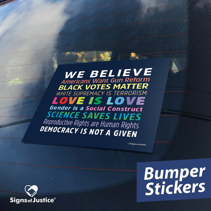 Signs of Justice bumper Stickers | Weather and Scratch-resistant With A ...
