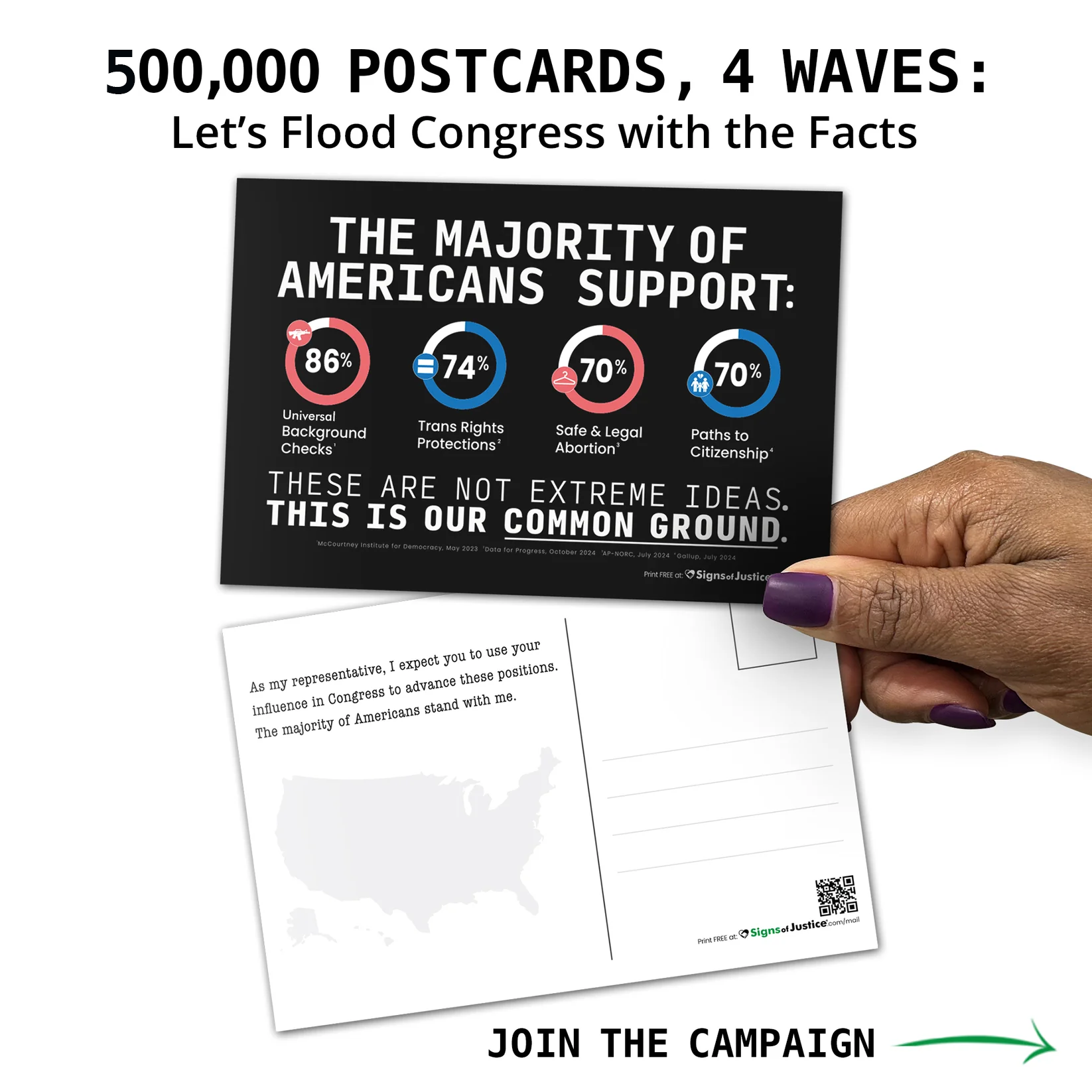 #TheMajorityProject: 500k Postcards to Congress – Signs Of Justice