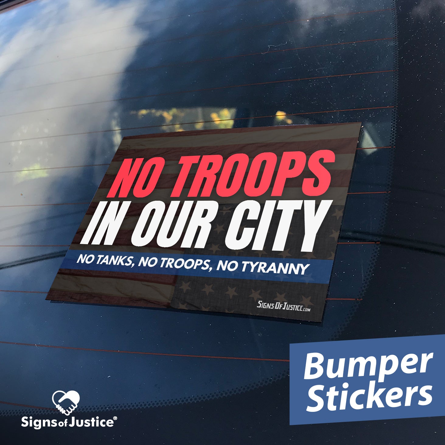"No Troops" Bumper Sticker – Signs Of Justice